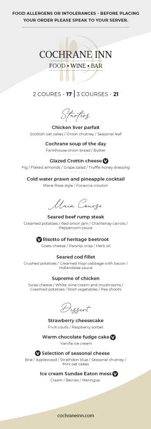 Our Menu – Cochrane Inn